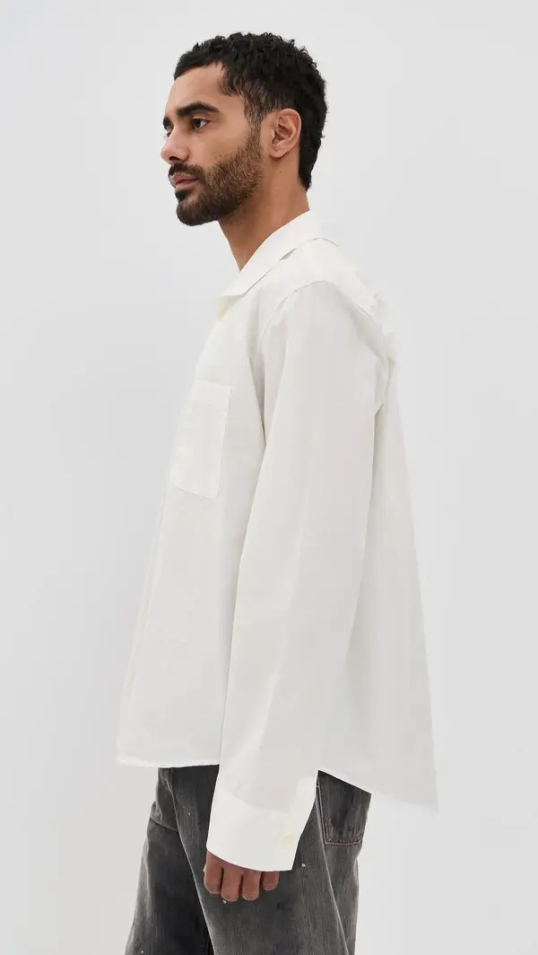 Our Legacy Funnel Shirt In White Dense Poplin - 75% Off | Editorialist